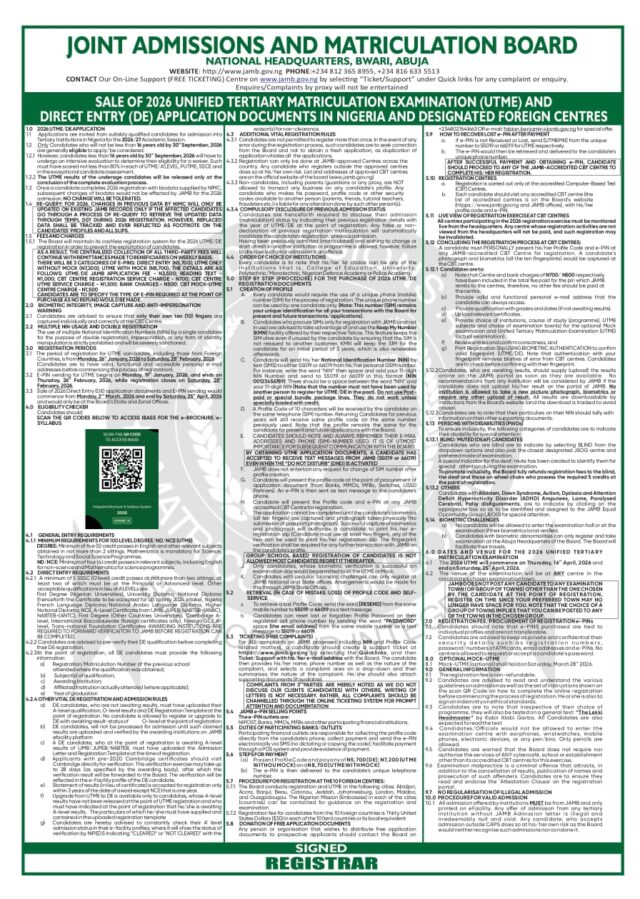 JAMB to begin sale of 2026 UTME, DE forms January 26 - TheStar