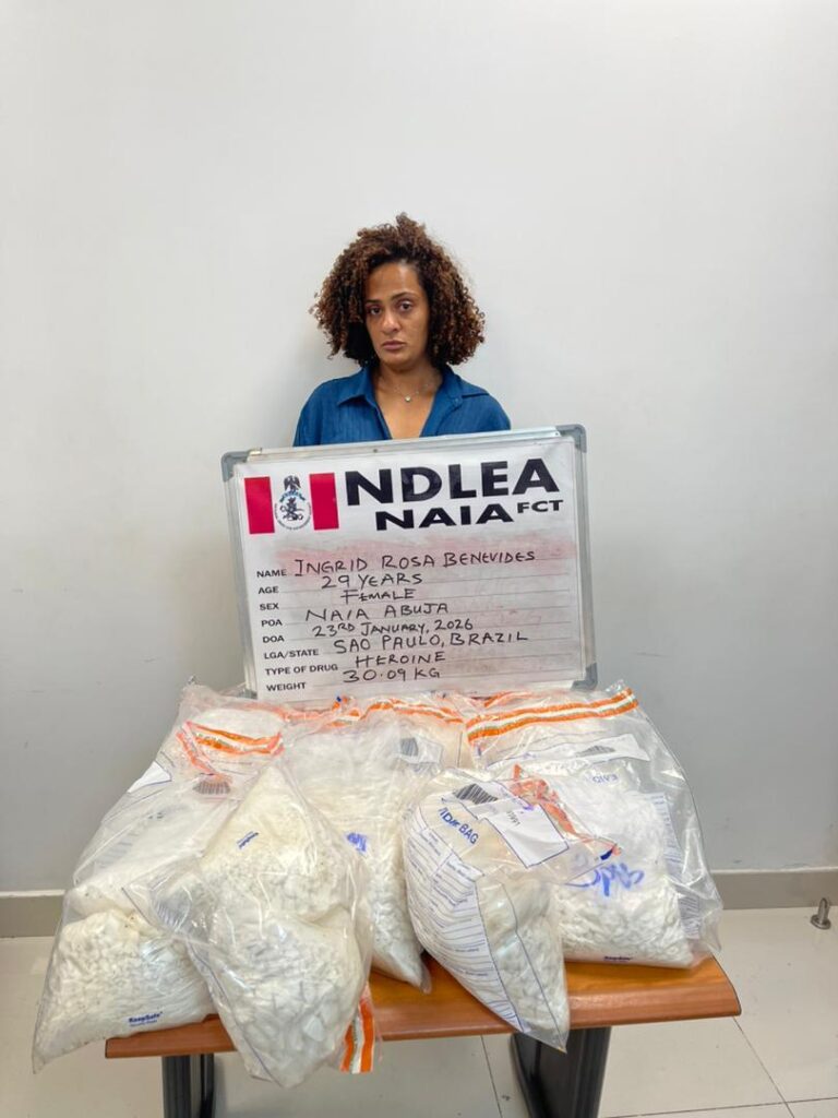 Brazilian woman arrested with N3bn heroin at Abuja Airport - TheStar
